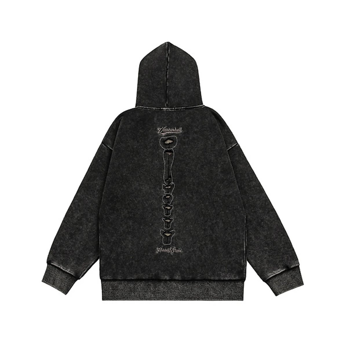 VANCARHELL Skeleton Ribcage Acid Wash Hoodie | Streetwear at Before the ...