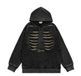 VANCARHELL Skeleton Ribcage Acid Wash Hoodie | Streetwear at Before the ...