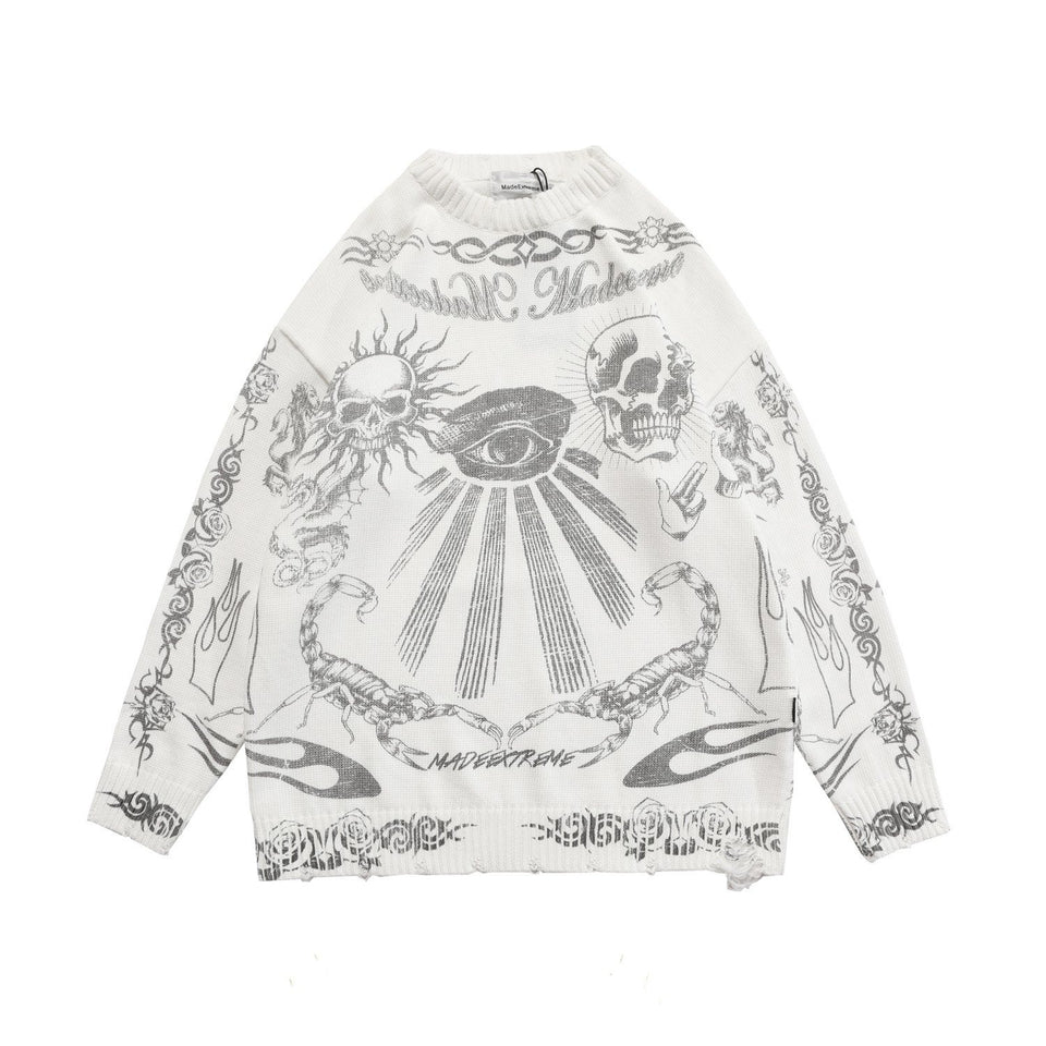 MADE EXTREME Tattoo Print Oversized Sweater | Streetwear at Before the ...