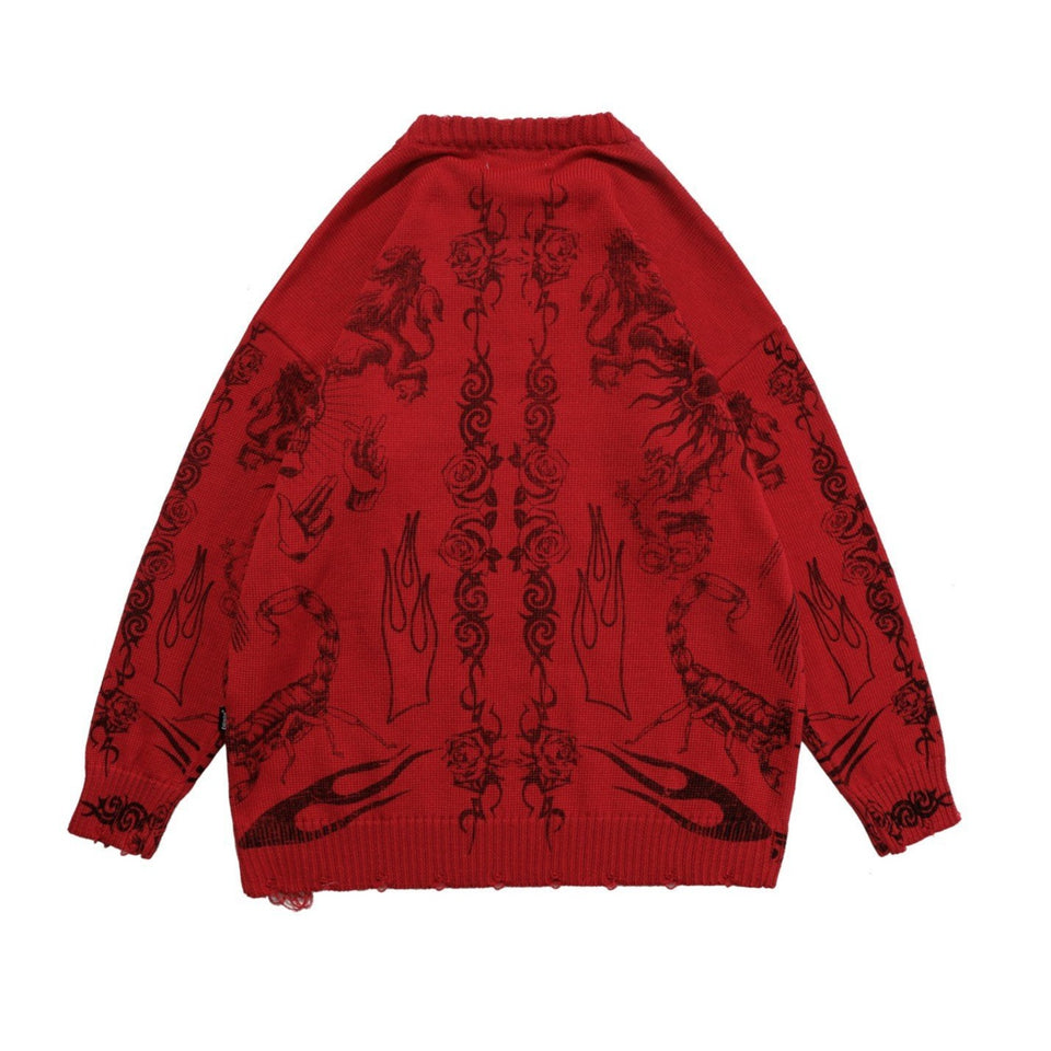 MADE EXTREME Tattoo Print Oversized Sweater | Streetwear at Before the ...